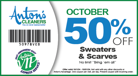 OCTOBER 2024 VIP COUPON - Anton's Cleaners : Anton's Cleaners